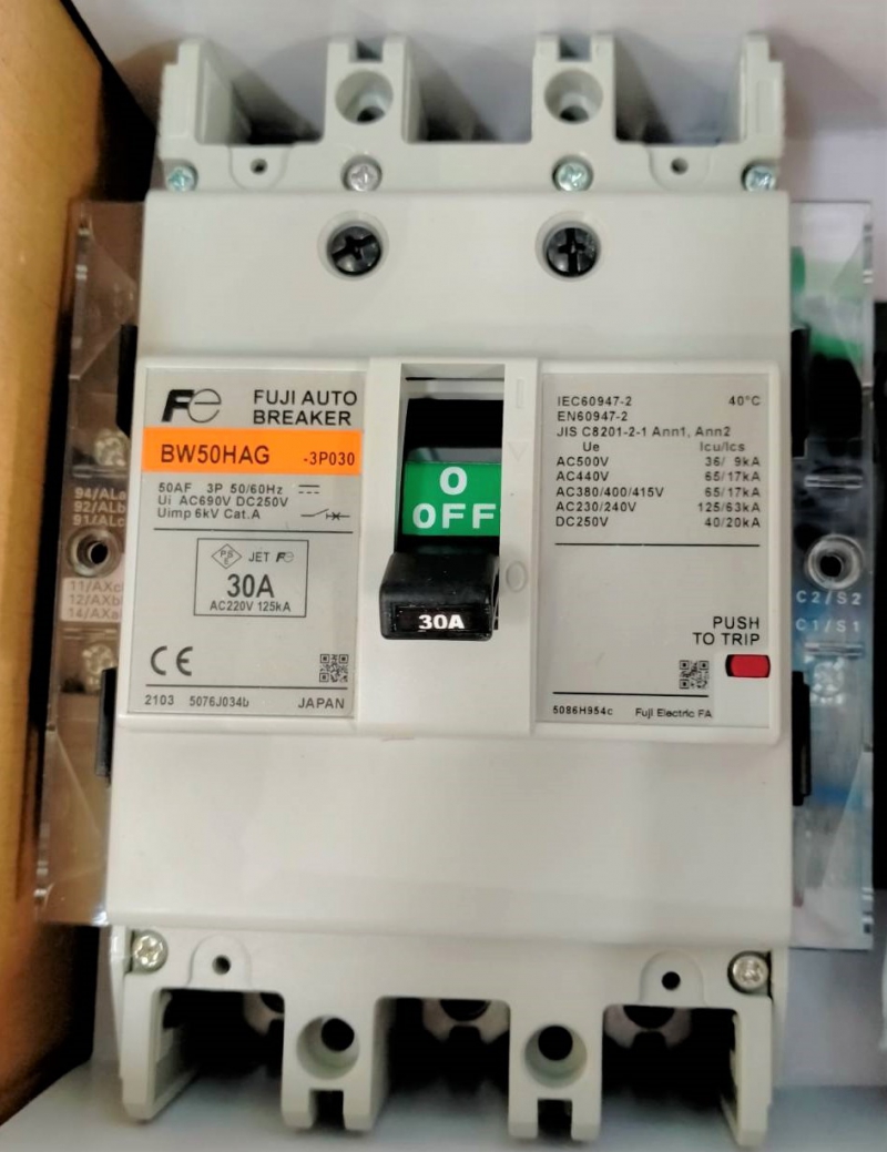 ฟูจิ ออโต้ เบรคเกอร์ FUJI AUTO BREAKER BW50HAG - 3P030 (30 แอมป์ ...