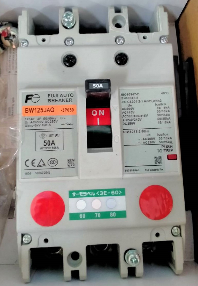 ฟูจิ ออโต้ เบรคเกอร์ FUJI AUTO BREAKER BW125JAG - 3P050 ( 50 แอมป์ ...